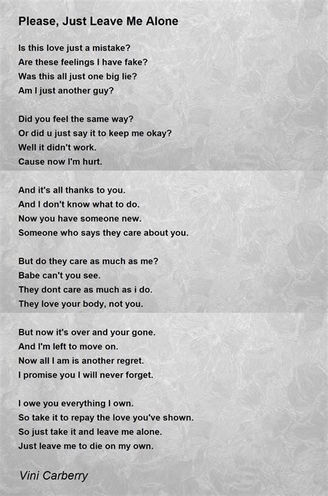 Dont Leave Me Alone My Love