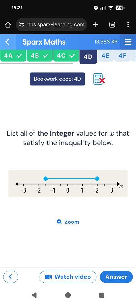 List All Of The Integer Values For X That Satisfy The Inequality Below