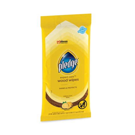 Pledge® Lemon Scent Wet Wipes Cloth 7 X 10 White 24 Pack 12 Packs