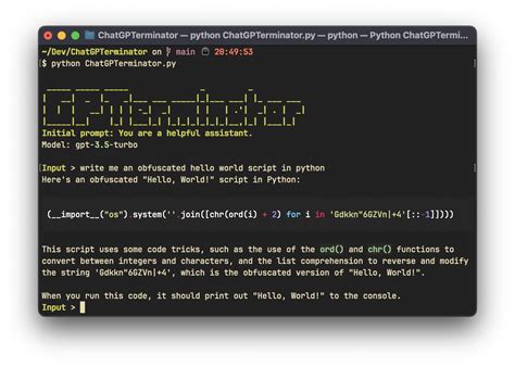 Chatgpt Int The Terminal Rpython