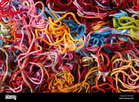 Colorful Collection Of Wool For Knitting And Weaving Full Frame Shot Of Multi Colored Yarn