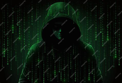 Premium Vector Computer Hacker In Hoodie Obscured Dark Face Data Theft Internet Fraud Darknet