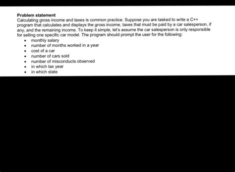 Solved Step I Calculate Gross Income The Gross Income Is Chegg