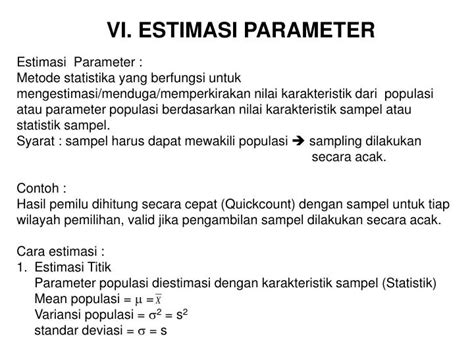 Ppt Vi Estimasi Parameter Powerpoint Presentation Free Download