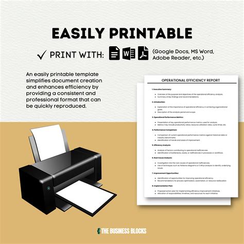 Operational Efficiency Report Template Business Process Optimization Analysis Efficiency