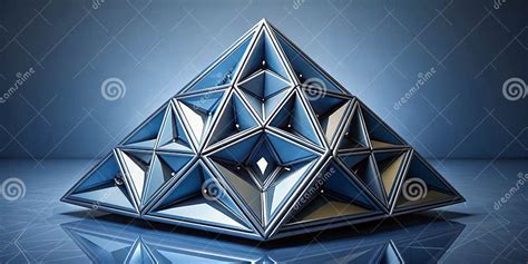 Abstract Geometric Blue Polyhedron Pattern Modern 3d Design Stock