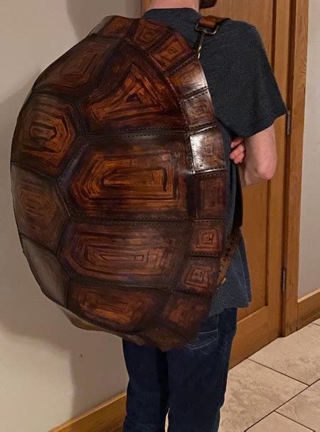 Leather Turtle Shell Backpack