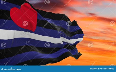 Leather Latex And Bdsm Pride Flag Waving In The Wind At Cloudy Sky