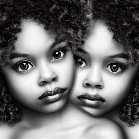 Jolies Jumelles Noires Jumelles Filles Noir