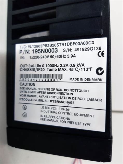 Frekvenčnik Danfoss Vlt 2800 0 37kw Enofazni 230 Vac Z Potenciometrom
