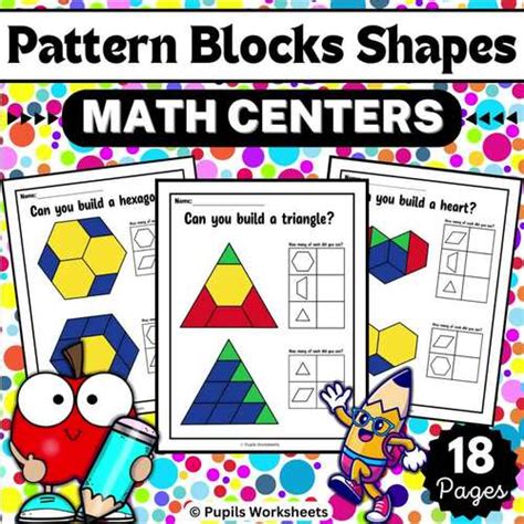 Shape Pattern Block Task Cards Math Centers Activity For Preschool And Kinder