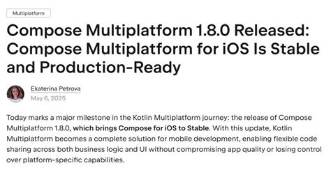 🚀 Big News From Jetbrains Compose Multiplatform 180 Is Out And Ios