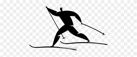 Cross Country Skiing Royalty Free Vector Clip Art Illustration