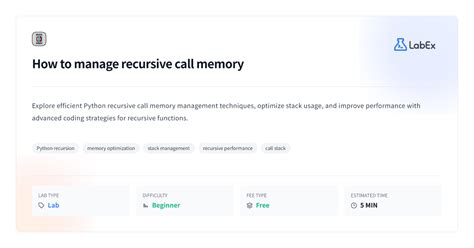 how to manage recursive call memory labex