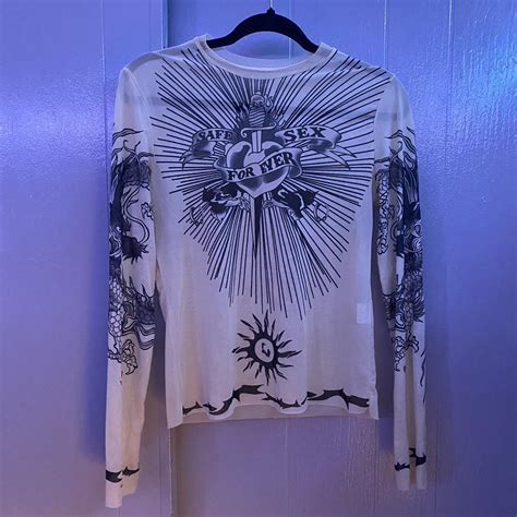 All Over Print Long Sleeve Skin Tight Shirt See Depop