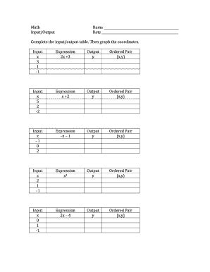 Fillable Online Input Output Tablesdocx Fax Email Print PdfFiller