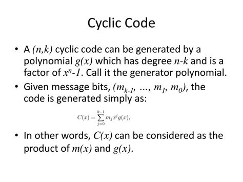 Ppt Cyclic Codes Powerpoint Presentation Free Download Id314590