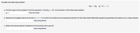 solved consider the initial value problem 2ty′ 6y y −1 −1