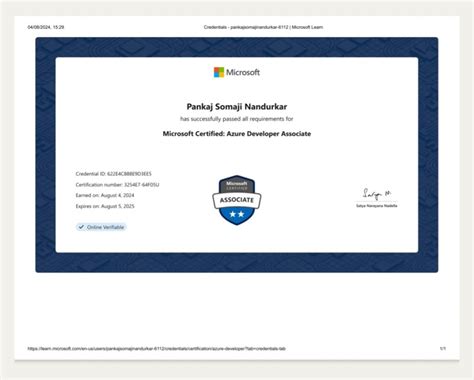 Pankaj Nandurkar On Linkedin Microsoft Certified Az 204 Azure Developer Associate 10 Comments