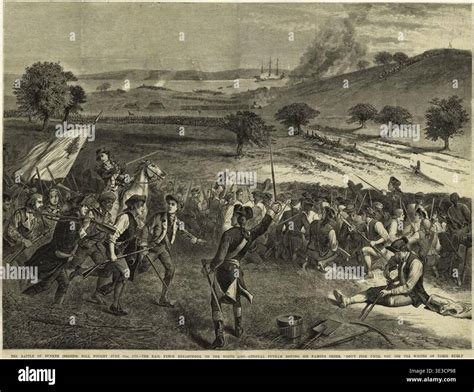 The Battle Of Bunker Breeds Hill Fought June 17th Historical Illustration Artwork Depicting