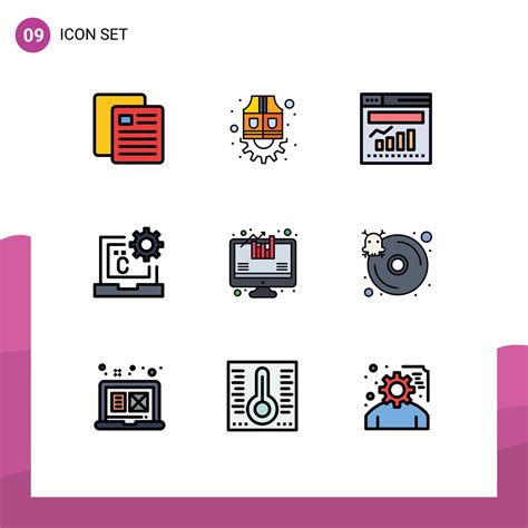 9 User Interface Filledline Flat Color Pack Of Modern Signs And Symbols