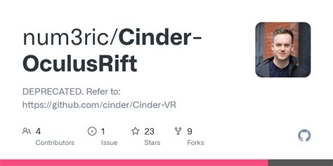 github num3ric cinder oculusrift deprecated refer to