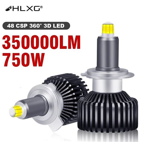 Hlxg H7 หลอดไฟหน้า LED 360 Canbus H11 H1 9005 HB3 9006 HB4 H8 9012 D2S ...