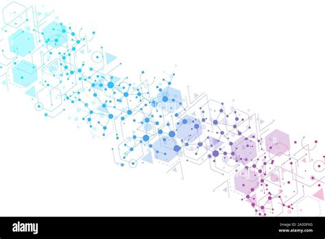 Science Network Pattern Connecting Lines And Dots Technology Hexagons