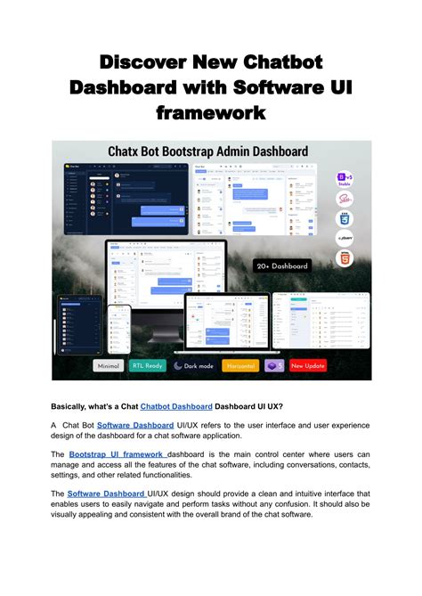ppt discover new chatbot dashboard with software ui framework