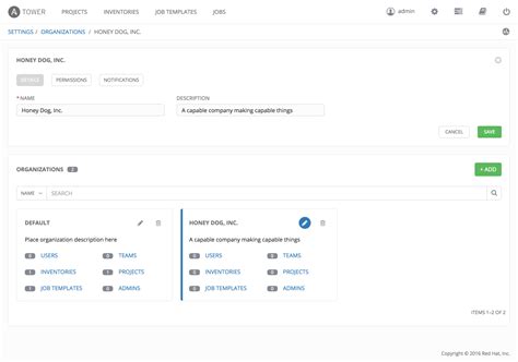 6 Organizations — Ansible Tower User Guide V301