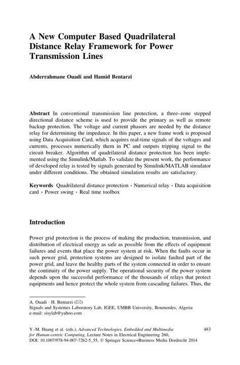 pdf a new computer based quadrilateral distance relay framework for