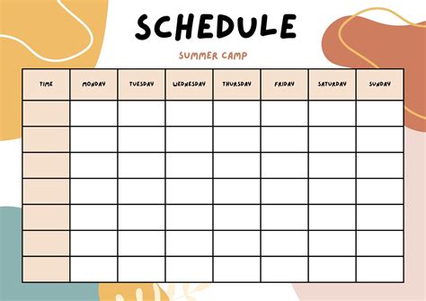 Online Editable Templates For School Schedules Free Schedule Template