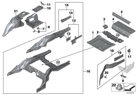 41007436957 Mount For Scr Container Floor Body Rear Genuine Bmw Part