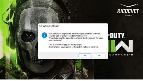set optimal settings popup each time i launch mw2 windows pc r