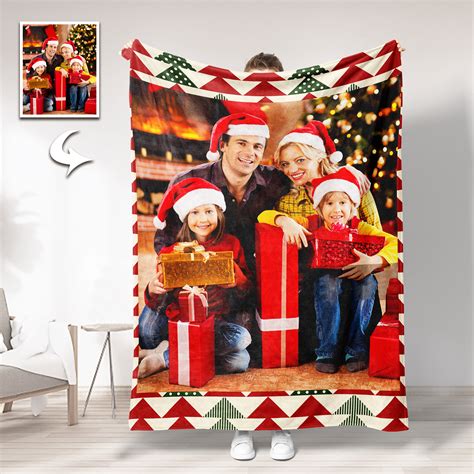 Personalized Christmas Photo Blankets Custom Soft Throw Ts Tinone