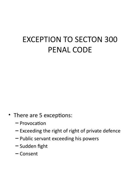 Exception To Secton 300 Penal Code Pdf Arrest Murder