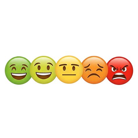 Happy Neutral Sad Emoji Icon Satisfaction Rating Scale Stock