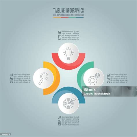Infographic 위한 창조적인 개념입니다 타임 라인 Infographic 프레 젠 테이 션 워크플로 레이아웃 다이어그램 연례 보고서 웹 디자인에 대 한 벡터 및 마케팅