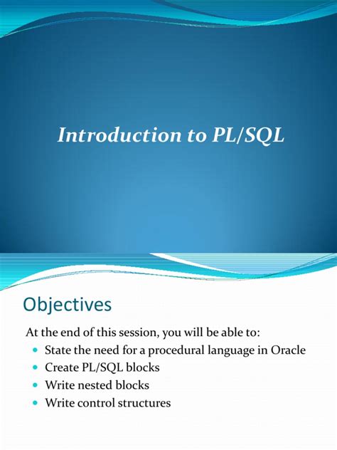 Introduction To Plsql Pdf Plsql Sql