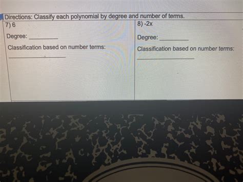 answered directions classify each polynomial by… bartleby