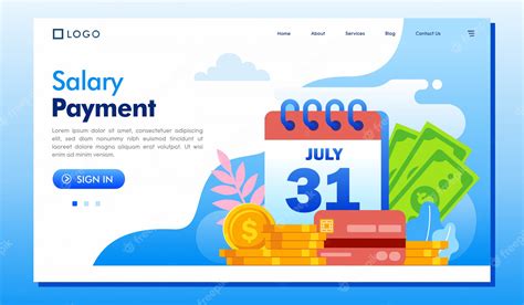급여 지불 방문 페이지 웹 사이트 일러스트 벡터 프리미엄 벡터