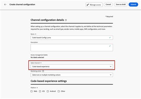 Code Based Configuration Adobe Journey Optimizer