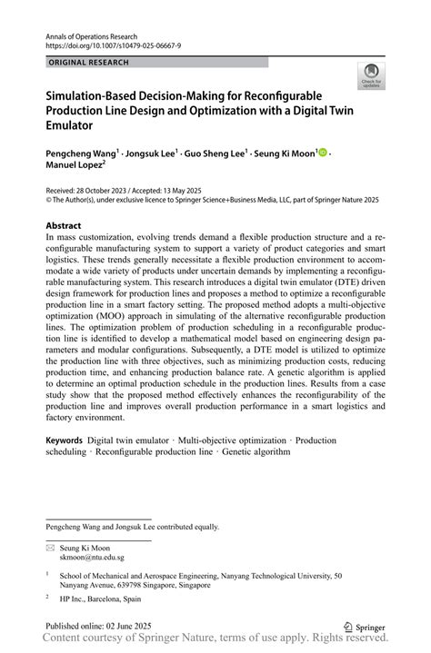 Simulation Based Decision Making For Reconfigurable Production Line Design And Optimization With