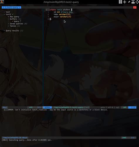 running query as multiple line selection gives out error · issue 56 · kristijanhusak vim dadbod