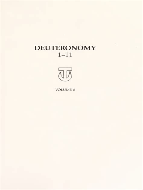 The Anchor Bible Moshe Weinfeld Deuteronomy A New Translation With Introduction And