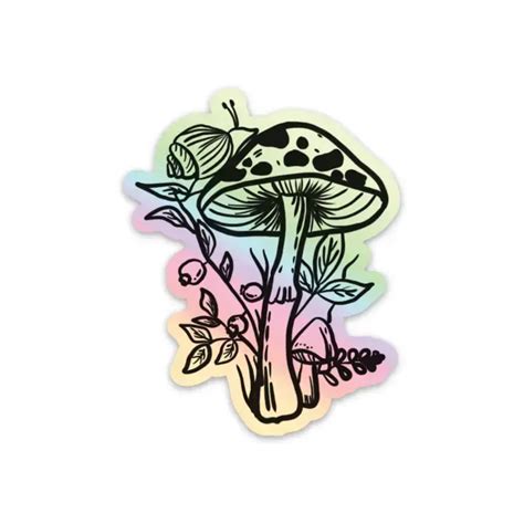 Jaybee Design Mushroom And Snail Holographic Sticker Cultured Coast