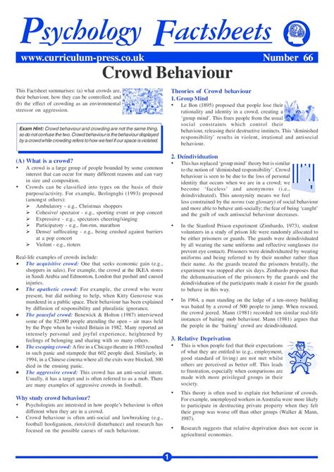 Curriculum Press Crowd Behaviour