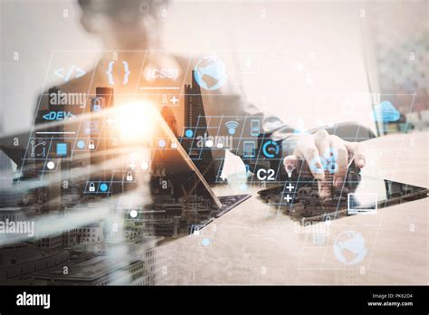 coding software developer work with ar new design dashboard computer