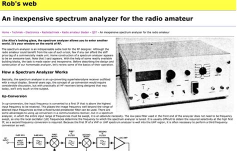 Homemade Spectrum Analyzer The Dxzone