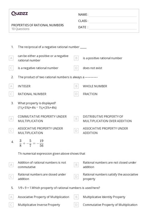 50 Commutative Property Of Multiplication Worksheets For 8th Class On Quizizz Free And Printable